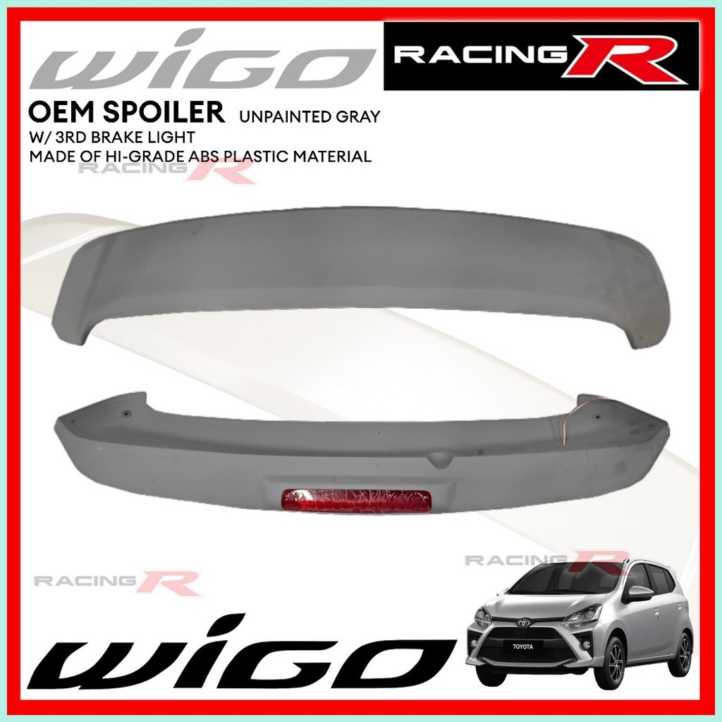 Toyota Wigo 2014 to 2023 OEM Spoiler with Brake Light UNPAINTED ( Car ...