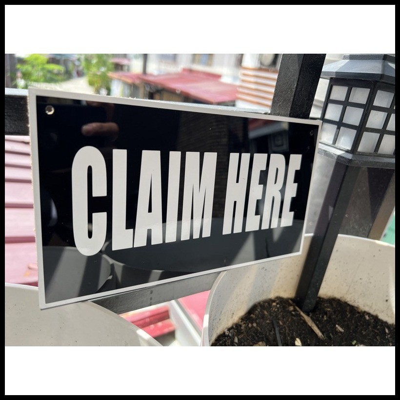 ☂ CLAIM HERE SIGNAGE SNGLE ACRYLIC | Shopee Philippines