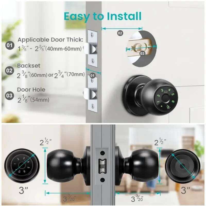 Fingerprint 2025 Locky Yale Digital Keyless Smart Handle Bedroom ...