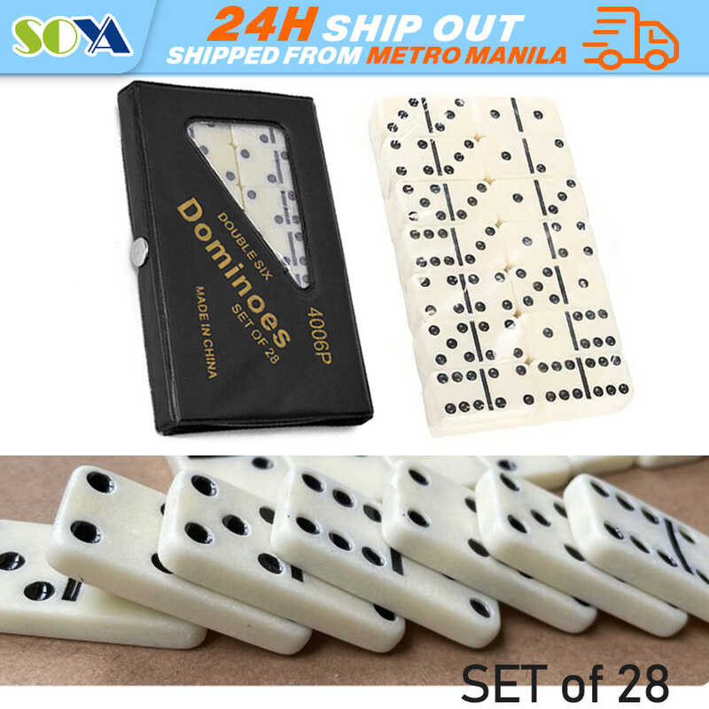 Six Tile Of Ivory Domino Tiles Toys Classic Numbers Table 28 Pcs Set Dominoes Block Board Game ...