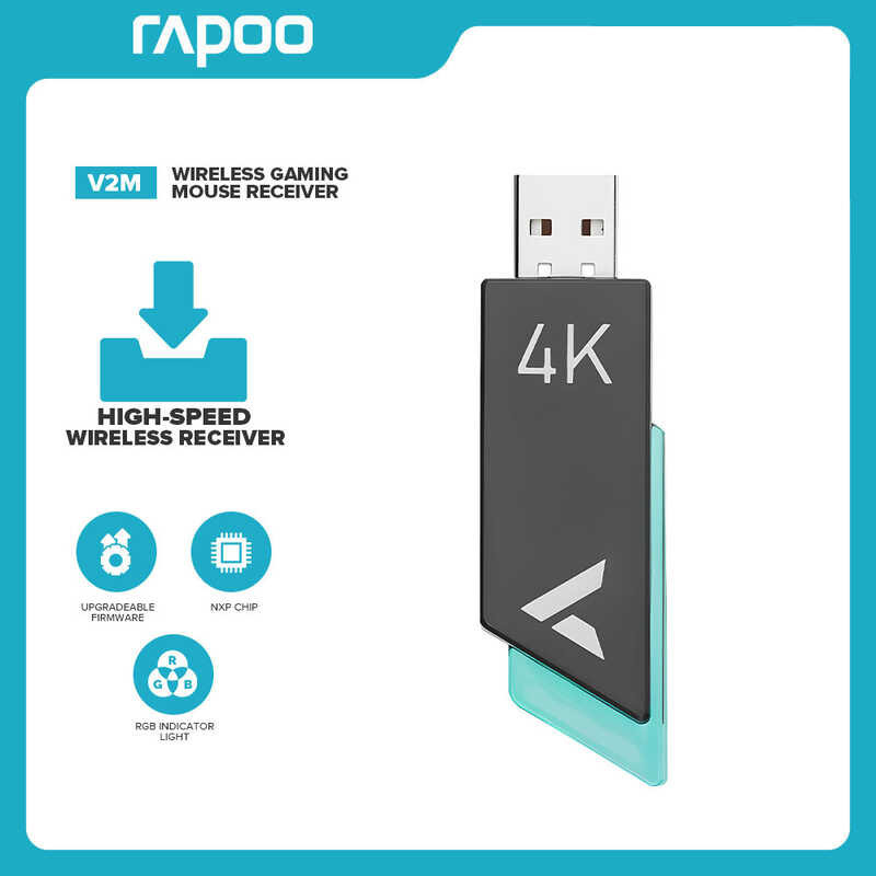 Rapoo V2M Mouse Receiver 4K Type Wireless Gaming Technology NXP Chip Supports 4KHz Polling Rate ...