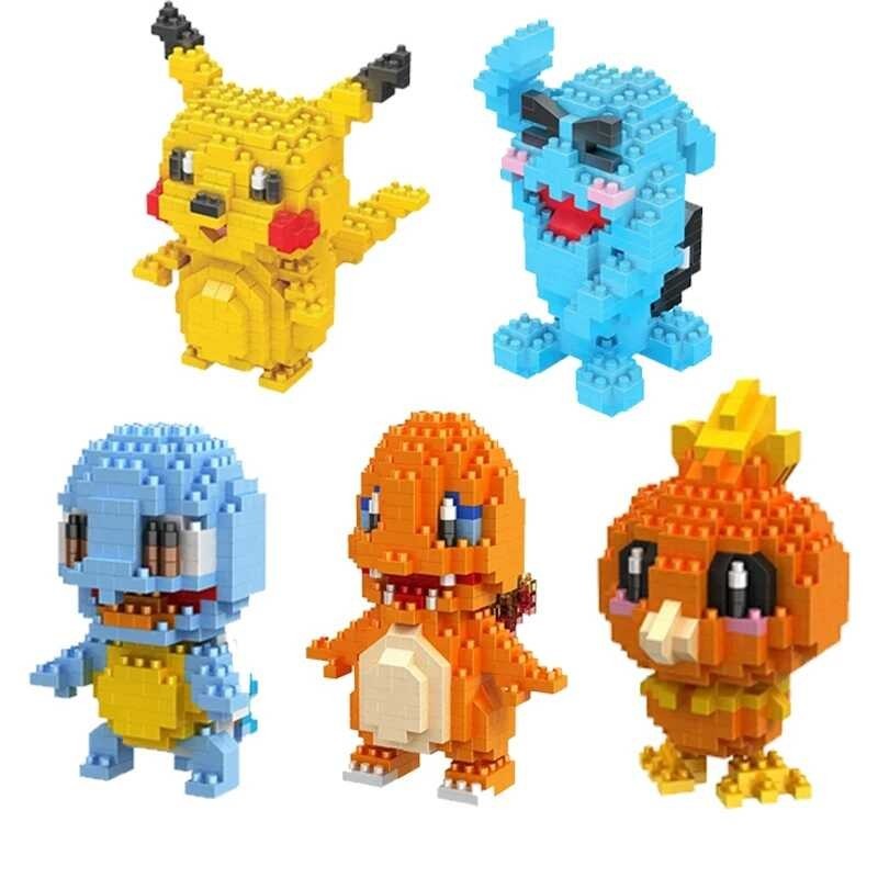 Cartoon Blocks Small Mini Building Block Pikachu Charizard Eevee Mewtwo ...