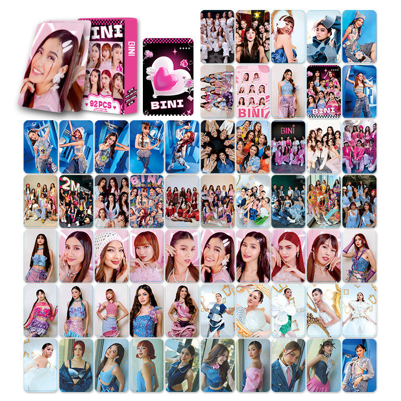 Lomo Cards BINI PhotoCards Holographic 92Pcs Photocard Lomo Card The ...