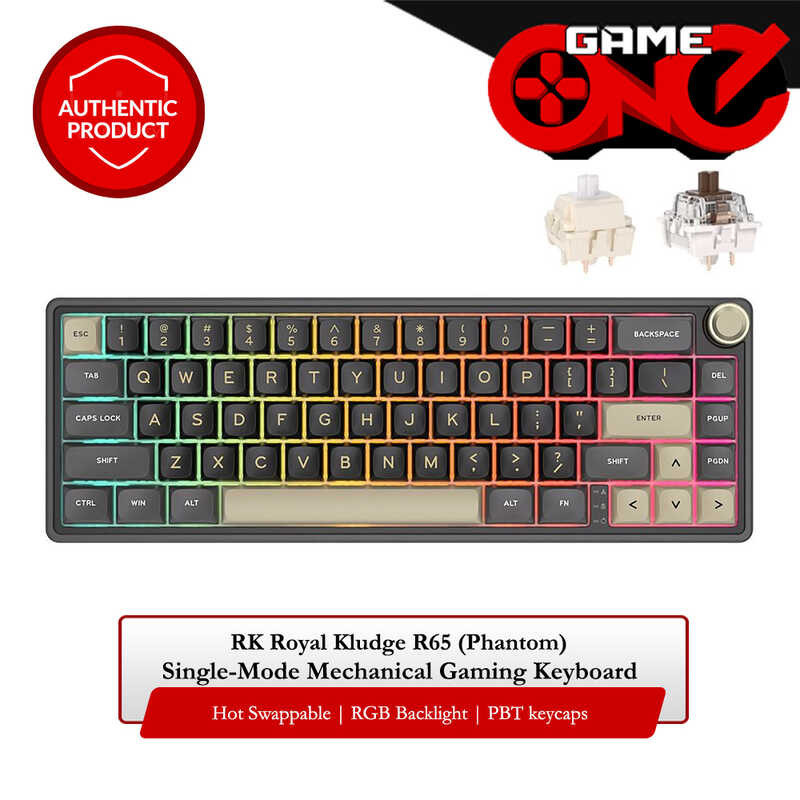 Royal RK Kludge R65 Single-Mode 65% Layout Hot Swappable RGB Mechanical ...