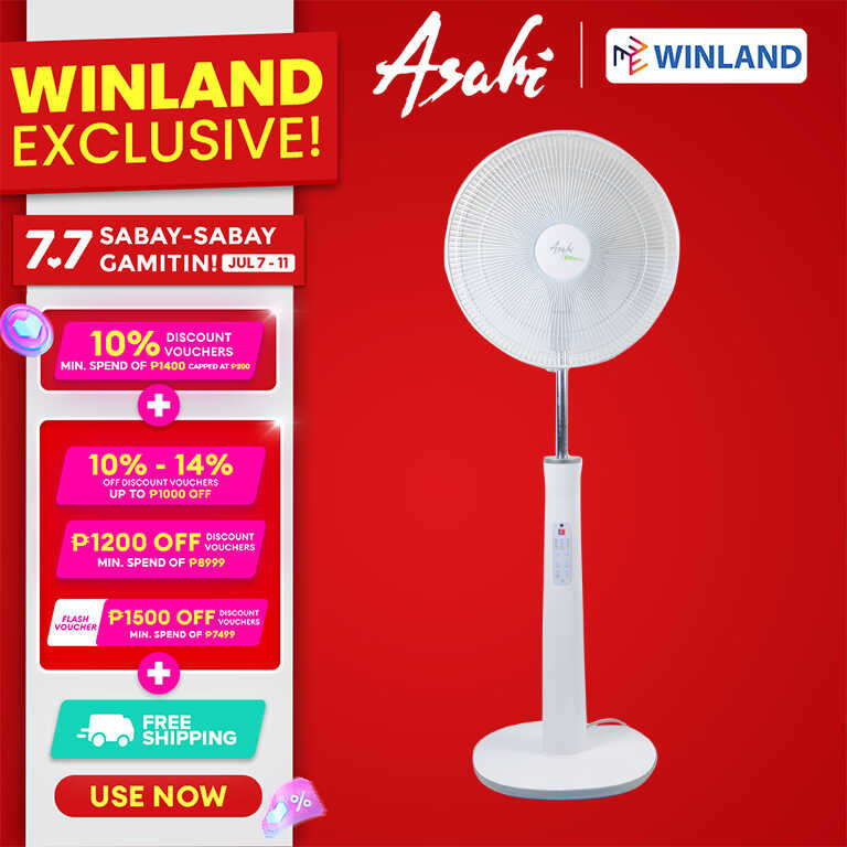 Asahi ni Winland Inverter Stand Fan na may 24 Speeds Control at LED ...