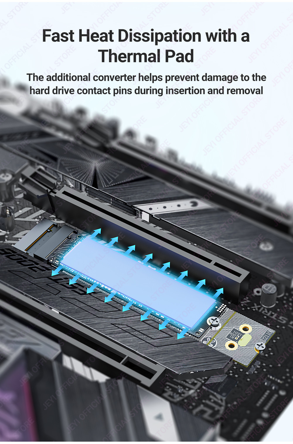 JEYI M.2 NVMe SATA Protection PCB Board Converter PCIe 4.0 Solid State ...