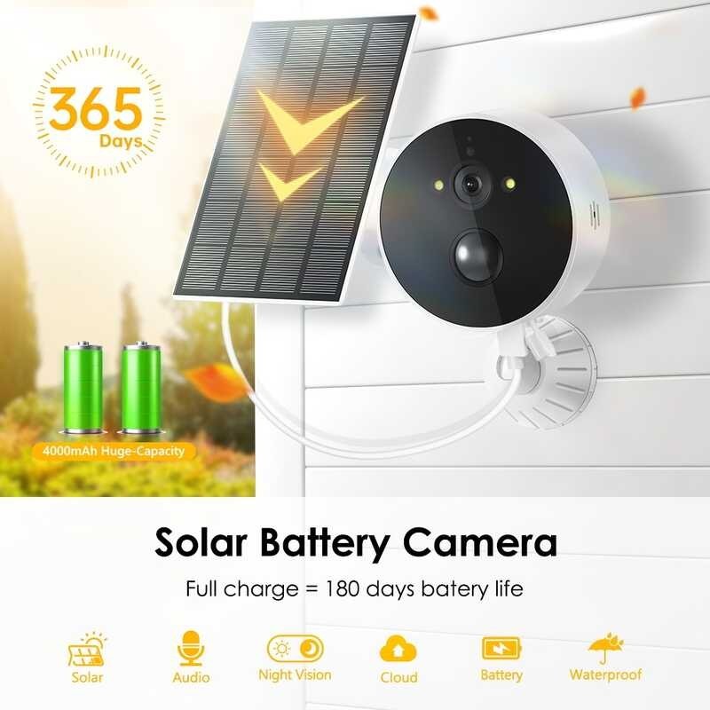 Wifi 235 Besder Outdoor Human Detection Security IP Camera Solar Panel ...