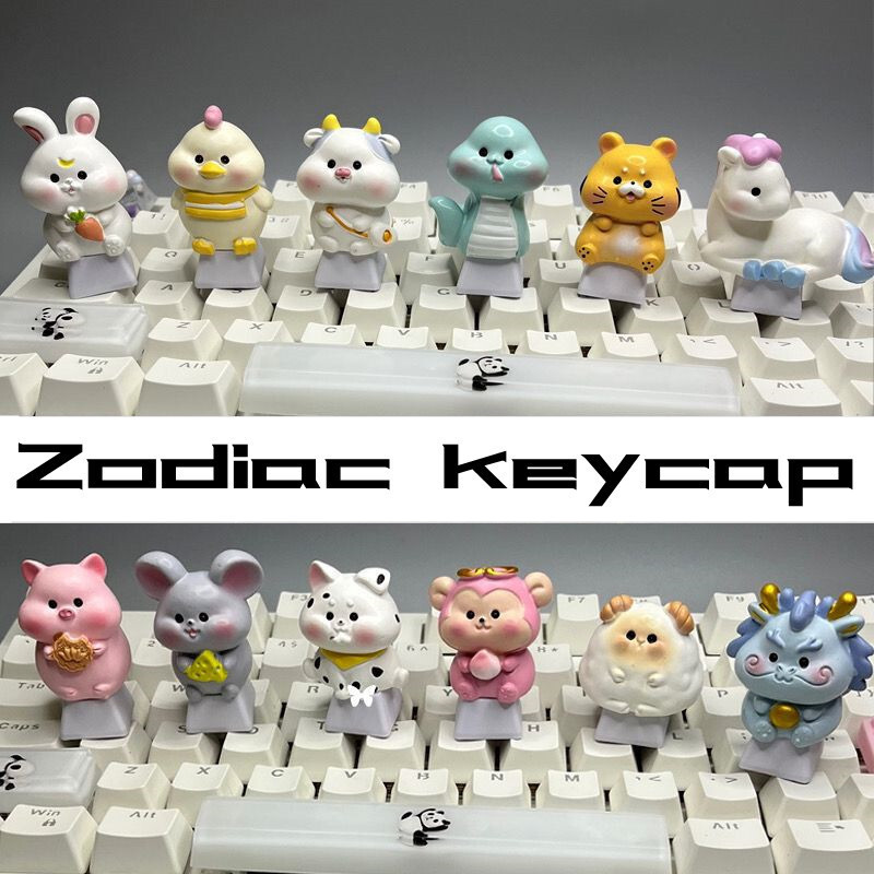1 PC Keycap Twelve Zodiac Series Keycaps(rats, Cows, Tigers, Rabbits ...