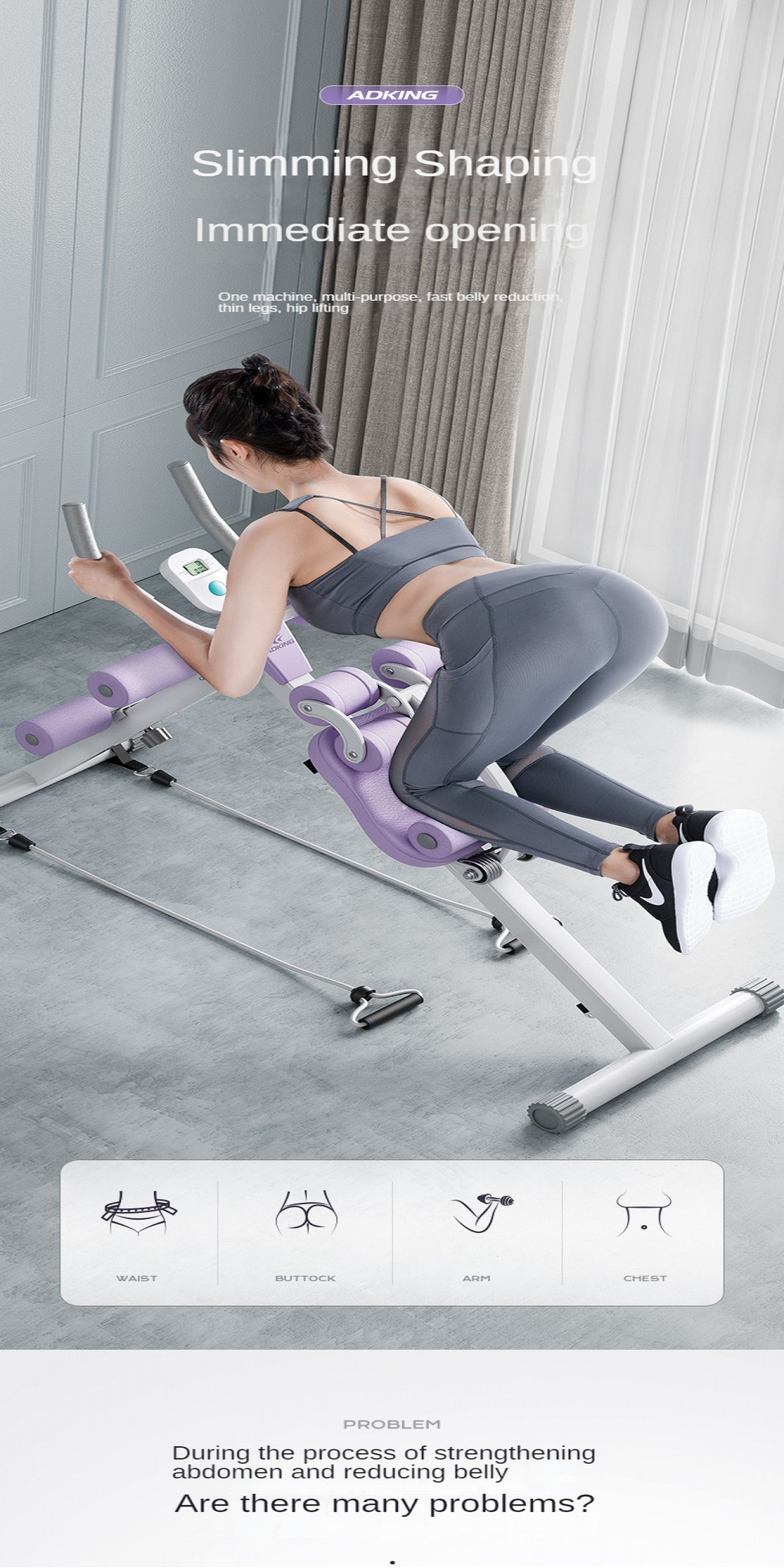 Belly Rolling Machine Abdominal Muscle Fitness Equipment AB Rocket Lazy ...