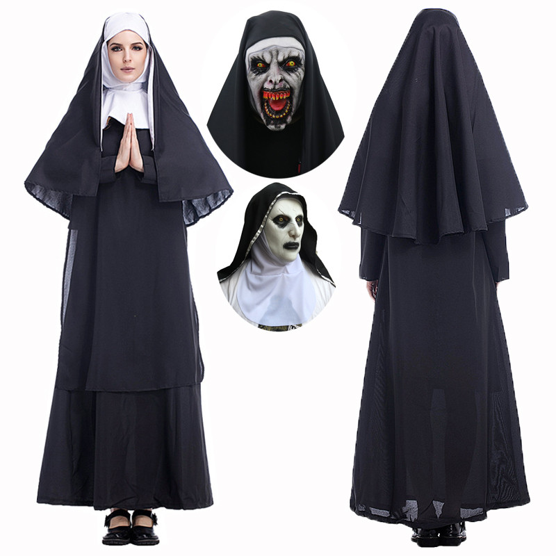 § Movie The Nun2 Valak Cosplay Costume Conjuring Long Priest's Robes ...