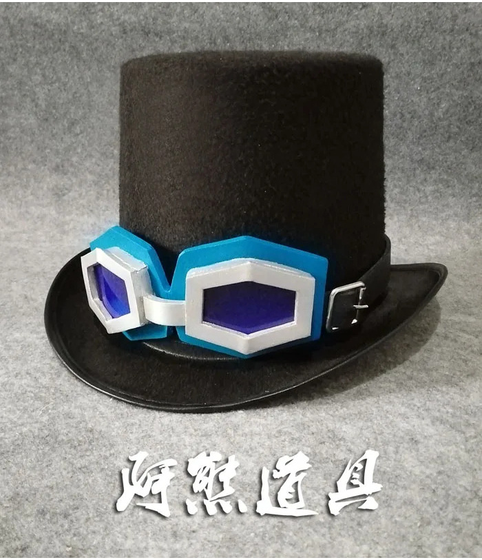 § Hot Anime One Piece Sabo Felt Cap Goggles Formal Hat Cosplay Prop For ...