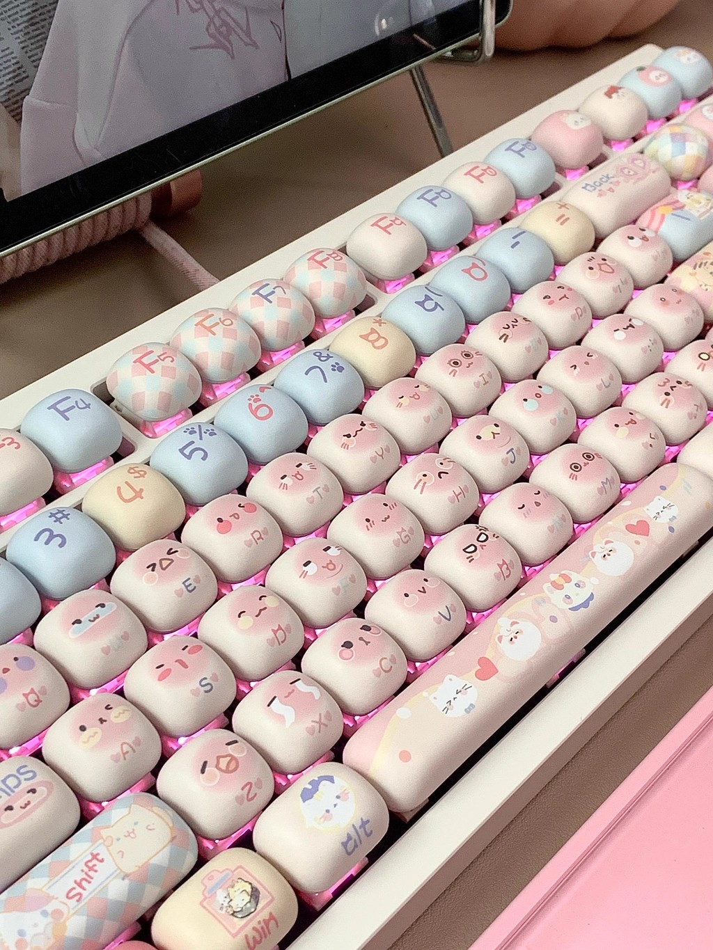 Sweet Cat Mantou Keycap MOG Profile 140 Keys PBT Five-sided Dye ...
