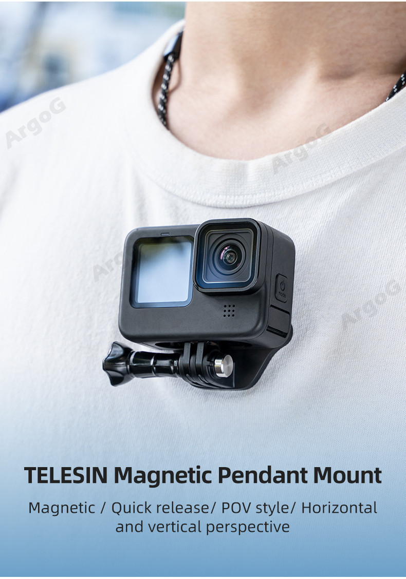 TELESIN Magnetic Pendant Mount For Osmo Action 5 Pro / 4 360° Chest ...