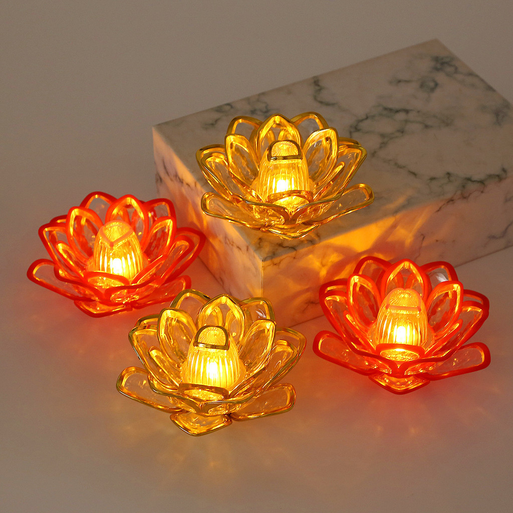 Deepavali LED Lotus Lamp Diwali Table Decoration Lamp Battery Power LED ...