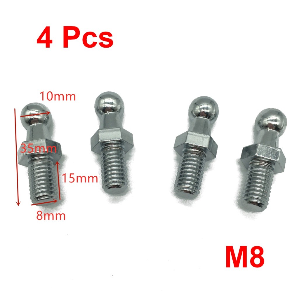 4Pcs M8/M6 Universal 10mm Rear Boot Front Bonnet Gas Strut End Fitting ...