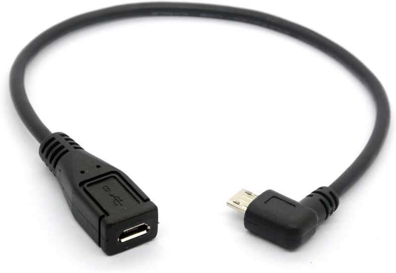 B 5 Micro Pin Right Angle 90 Degree Extension Cable MALE TO Internal ...