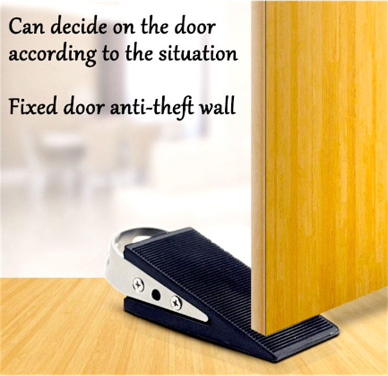 1Pc Door Stopper Rubber 304 Stainless Steel Gate Wedge Anti-Punch Kids ...