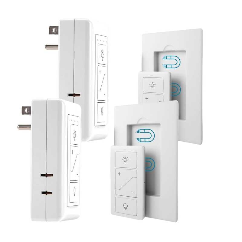 Switches+1 Dimmer (2 Receiver), Work with Alexa Support 2.4G&5G, Voice ...