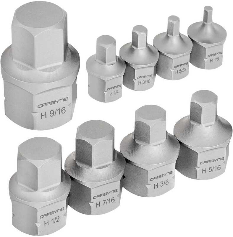 Super Short CARBYNE Low Profile (Allen) Bit Socket Set 9 Piece - SAE ...