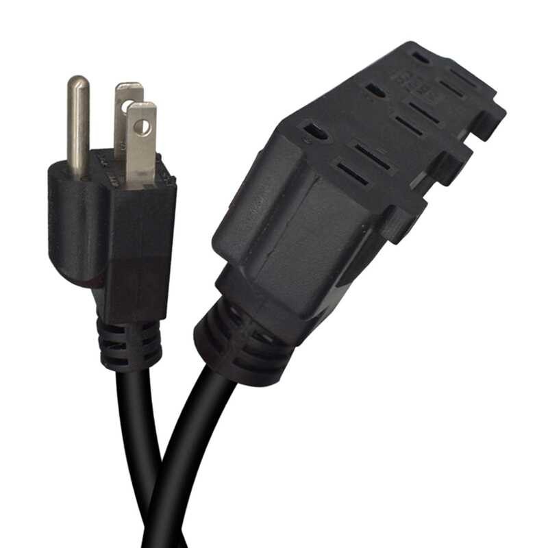 3 Moon Pomelo Prong 5-15P to 5-15R Power Cable Triple Outlet PVC Outer ...