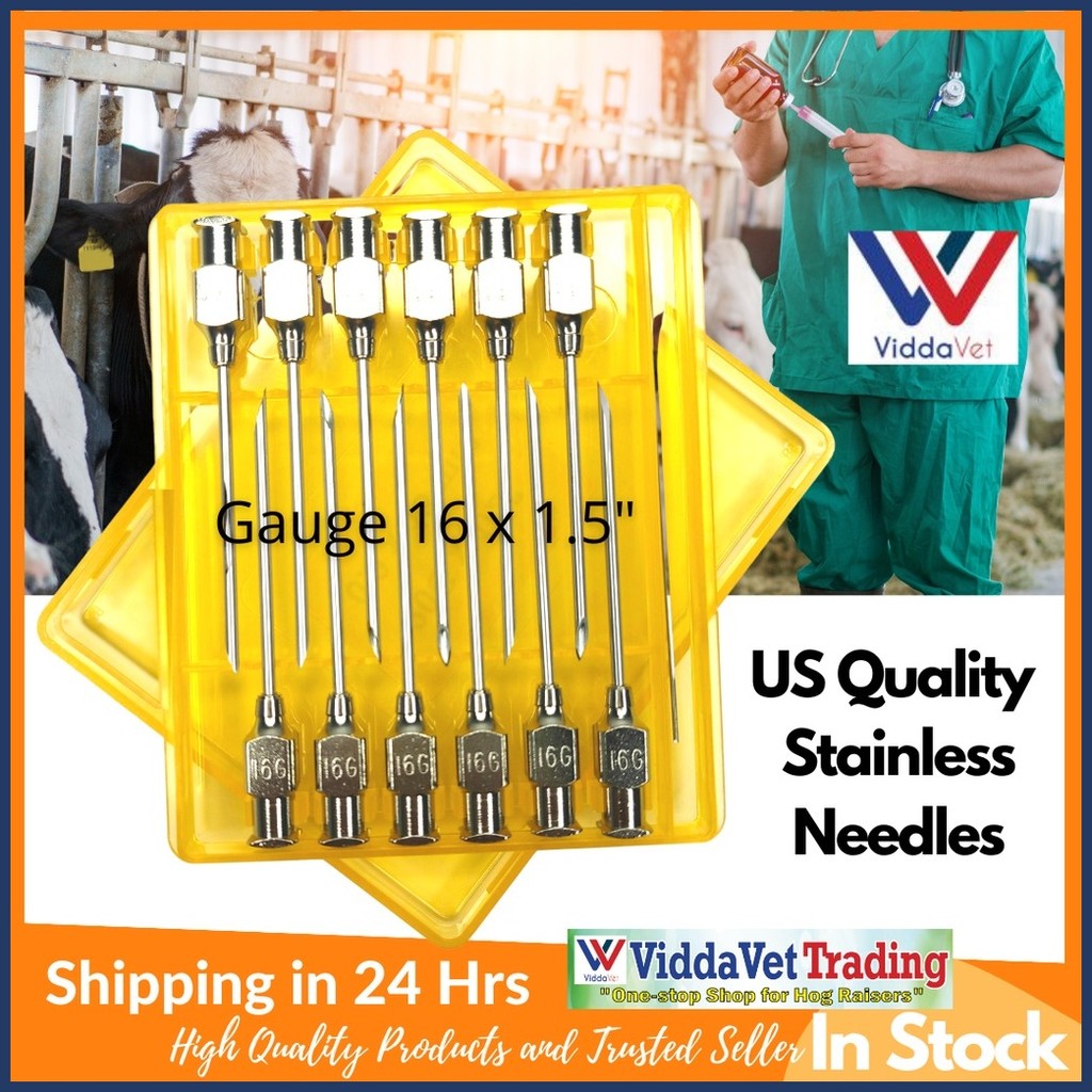 Vidda VetPro 1 dozen US Quality Veterinary Needles 16x1.5 stainless ...