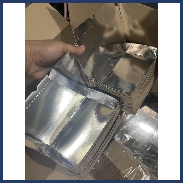 50pcs️ PAPER MEAL BOX/SPAGHETTI BOX/ECO FRIENDLY/SILVER PAPER PLATE ...