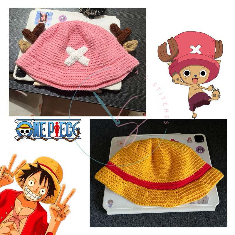 One Piece Tony Tony Chopper Bucket Hat & Luffy Bucket Hat Crochet ...