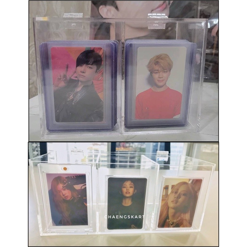 Clear Acrylic Box /1 2 3 4 slot/ Kpop BTS Blackpink Photocards Figure ...