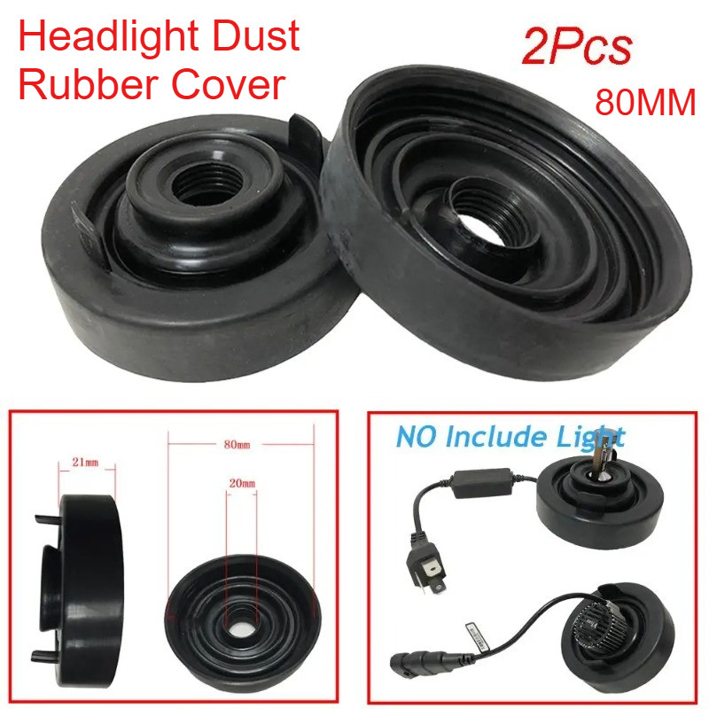 2PCS 80mm Car Headlight Bulb Dust Cover 80mm Retrofitting Soft Rubber ...