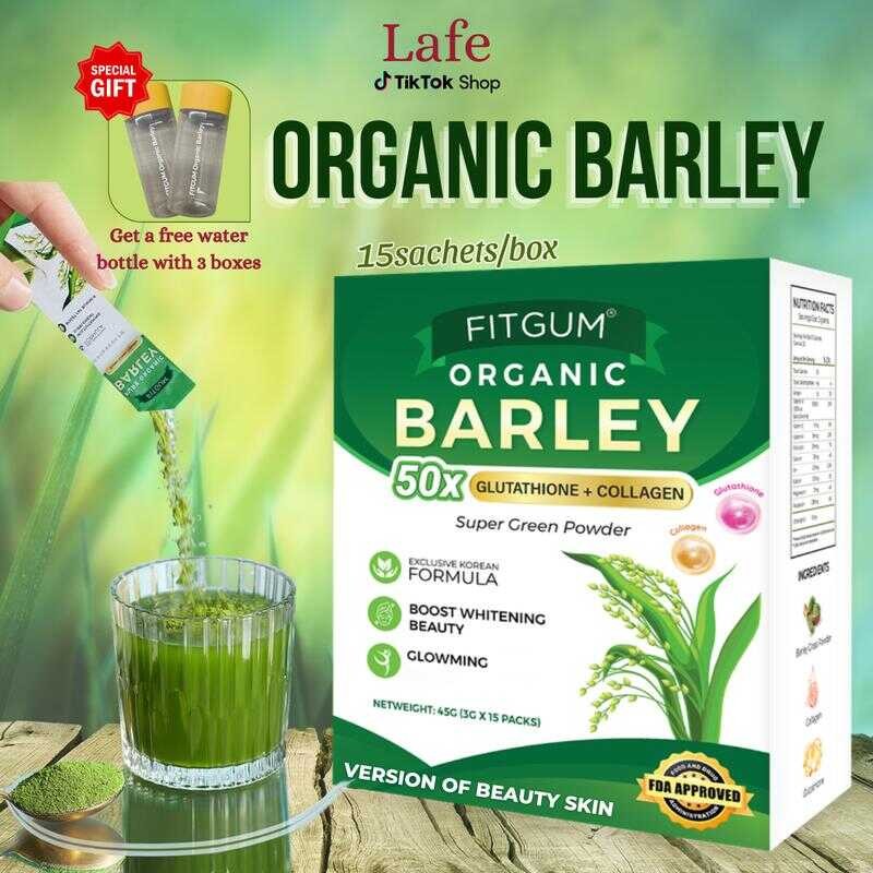 (Fda Approved) FITGUM Organic Barley With Glutathione Collagen Powder ...