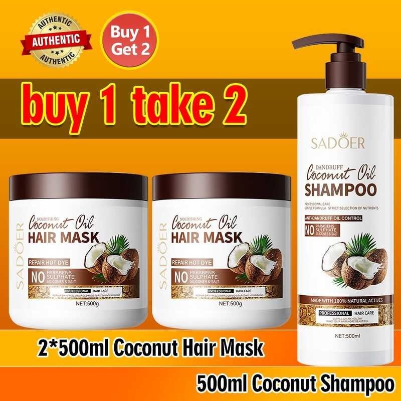 SADOER Coconut Oil Shampoo Mask Treatment For Rebonded Hair And Nourishing Creamsilk Conditione ...