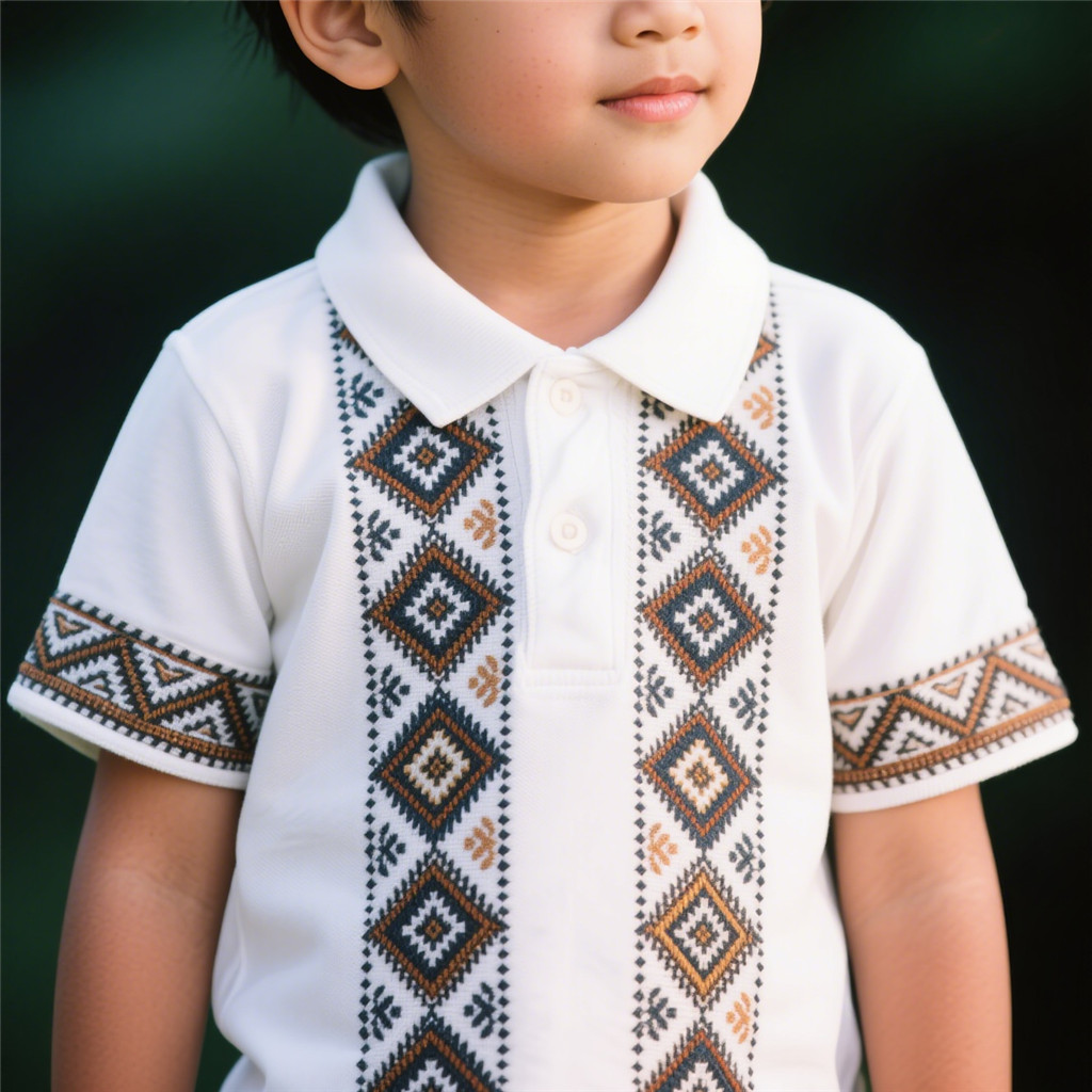 Modern Barong POLO Shirt for Men Pinya Jusilyn Polo Barong POLO Short ...