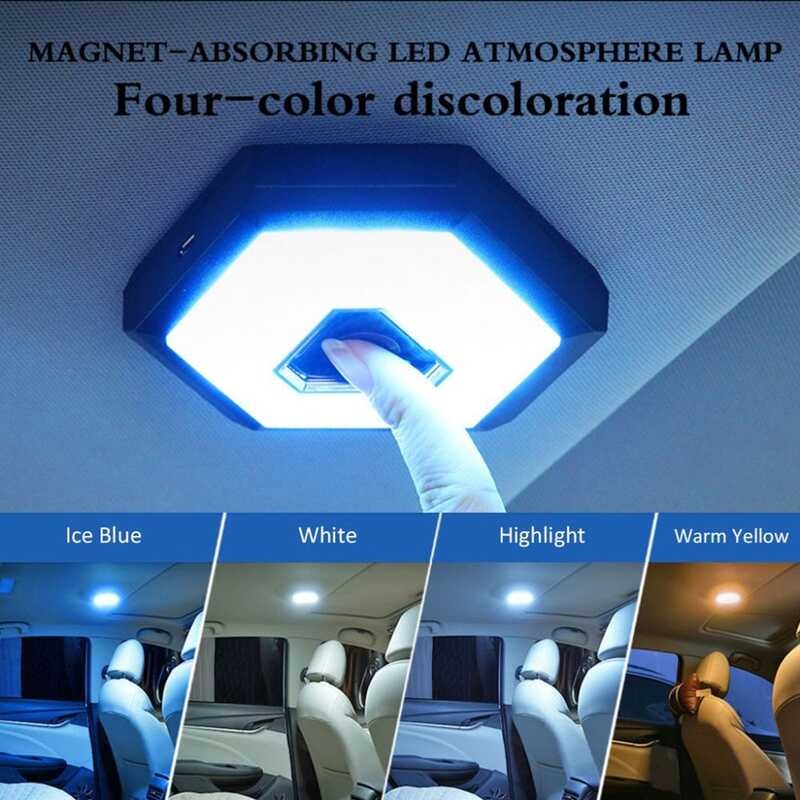 LED Rechargeable Magnetic Ambient Trunk Lights Car Interior Induction ...