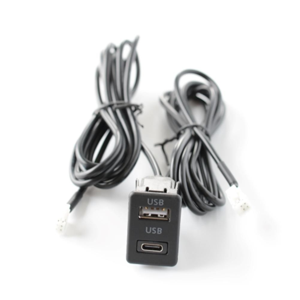 [COD] Car Dash Mount USB+TYPE-C Port Panel Interface Extension 145cm ...