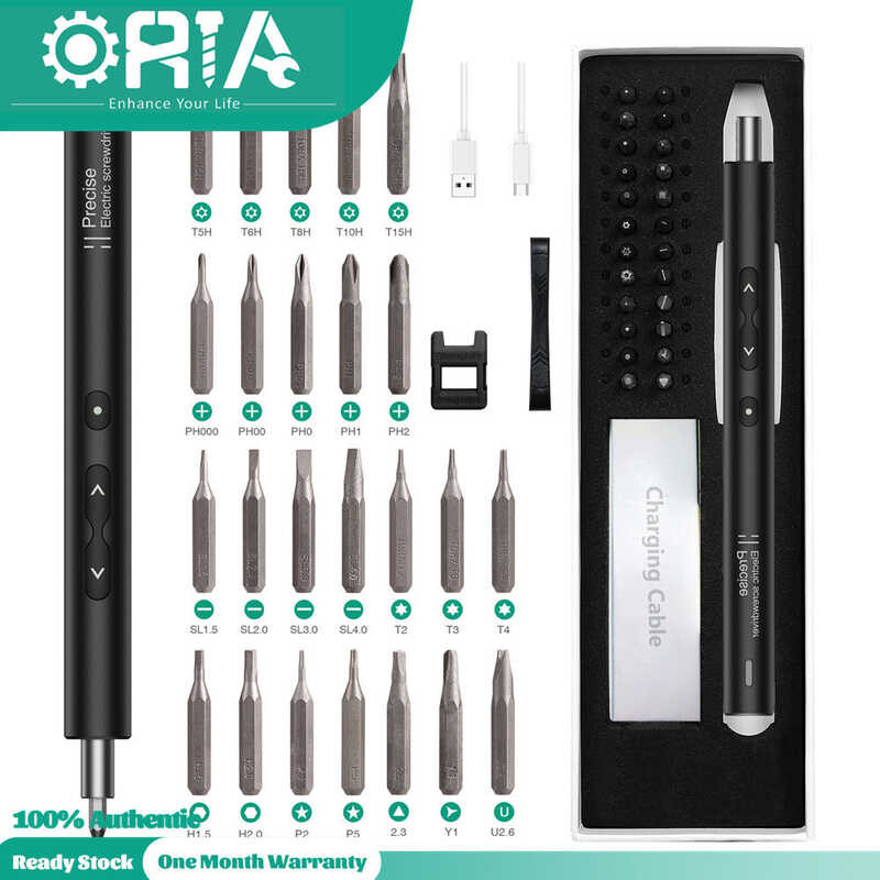 ORIA Electric Screw Driver Set 28 IN 1 Rechargeable Cordless Mini Power ...