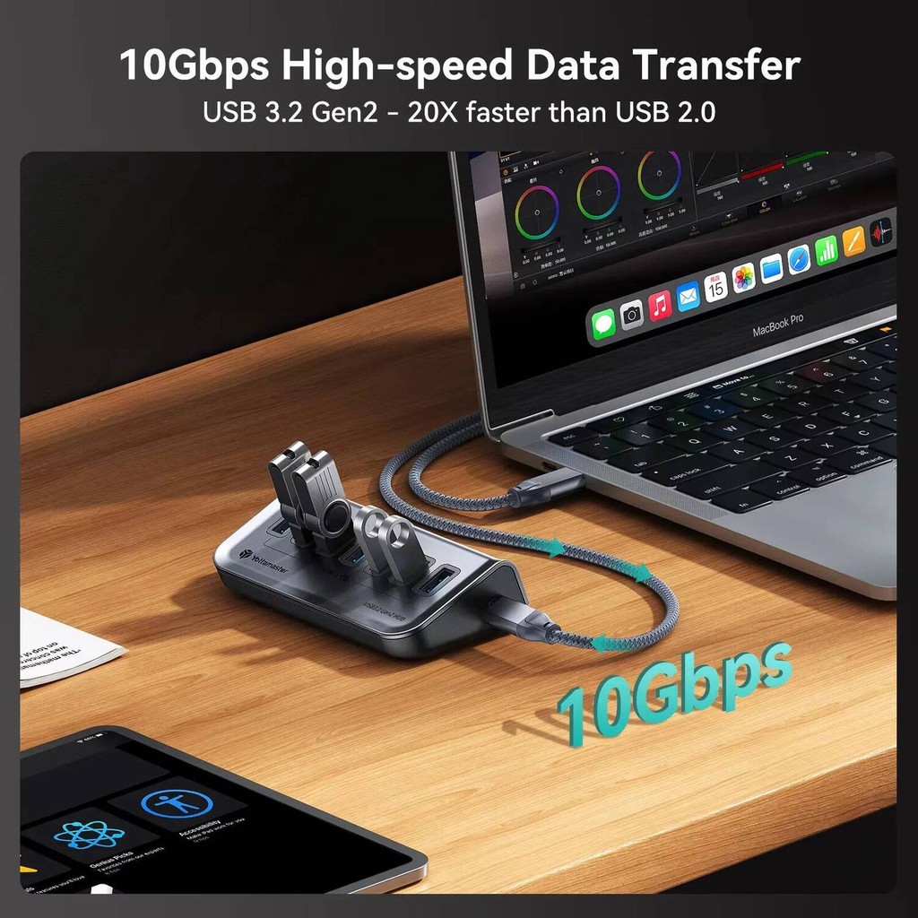 10Gbps Yottamaster Data HubPortable Hard Drives Powered 5V/3A Gen2 T 3. ...