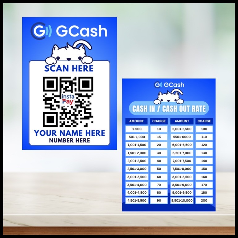 PRINTFAIRY LAMINATED SIGNAGE FOR GCASH BUSINESS GCASH QR/GCASH FEE ...