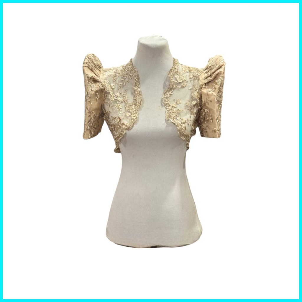 Filipiniana Bolero Crop Top and inner Blouse SET | Shopee Philippines