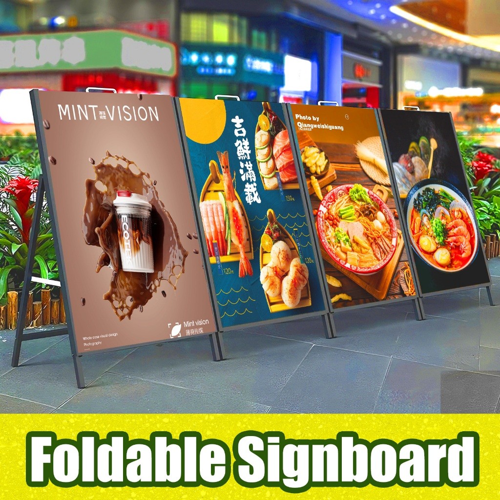 Foldable banner stand Coffee shop sign Single and double sided easy to ...