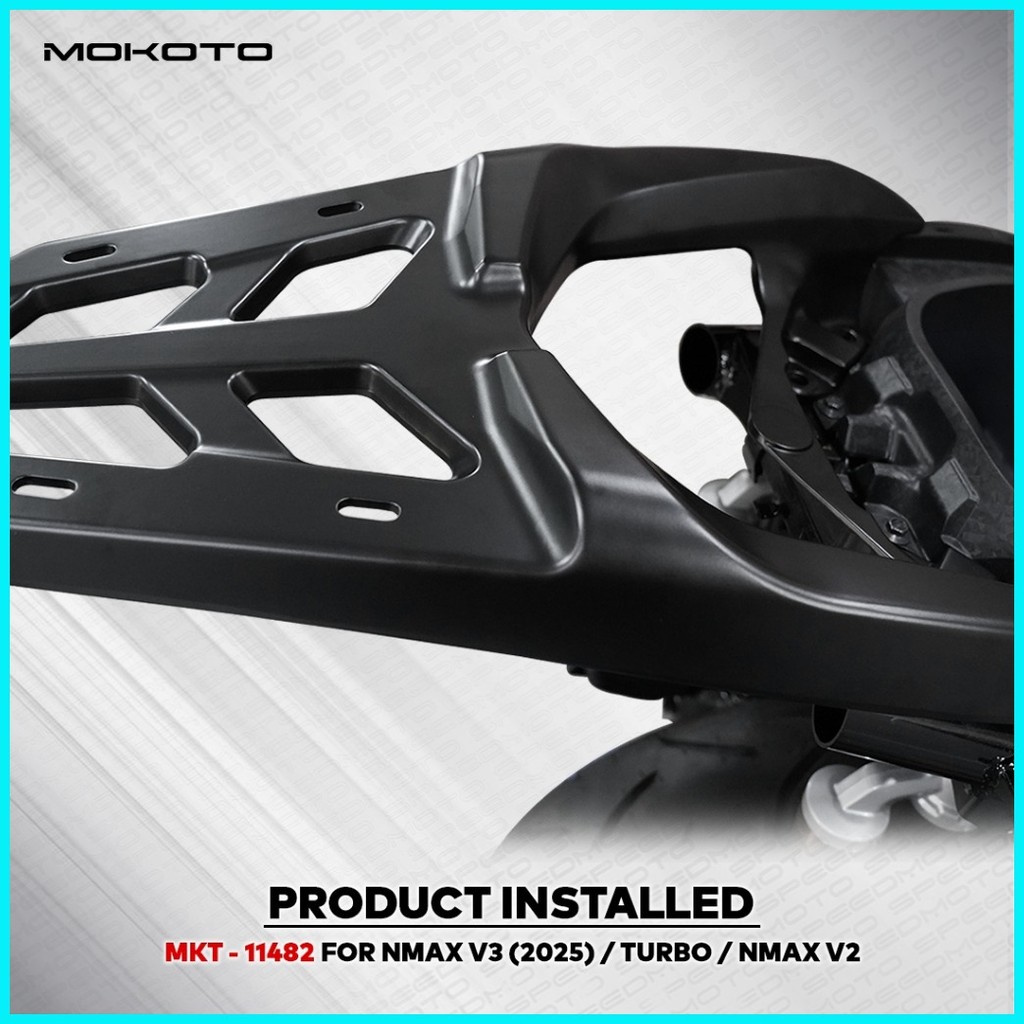 MOKOTO YAMAHA NMAX V2/V3 2025 TURBO TOP BOX BRACKET MKT-11482 BLACK ...