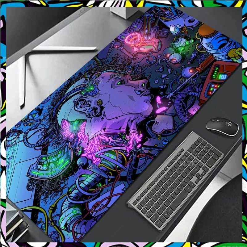 Mousepad Gamer, Large Gaming Pad, Cyberpunk Theme Extended MousePad ...