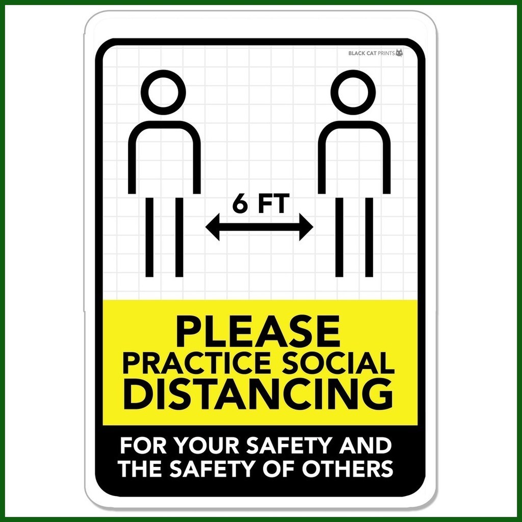 Practice Social Distancing Sign | Laminated Signage | Sign Board ...