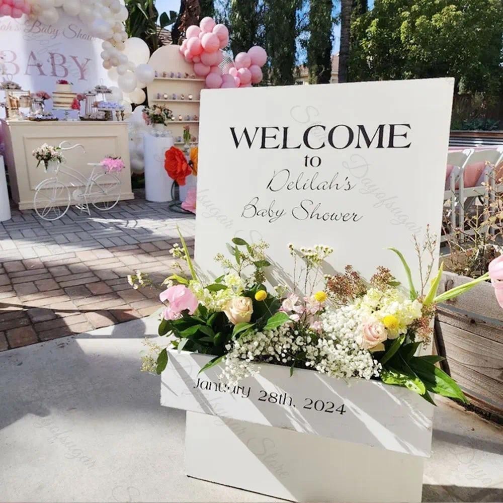 Flower Box Welcome Sign Mosaic Flower Frame Custom Welcome Sign Flower ...
