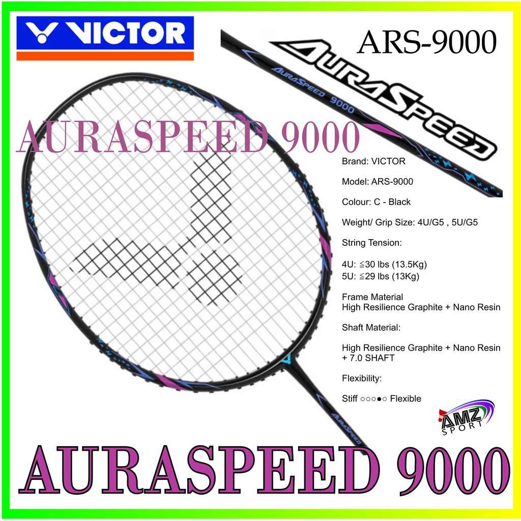 VICTOR (ARS-9000) Auraspeed 9000 Badminton Racket | Shopee Philippines