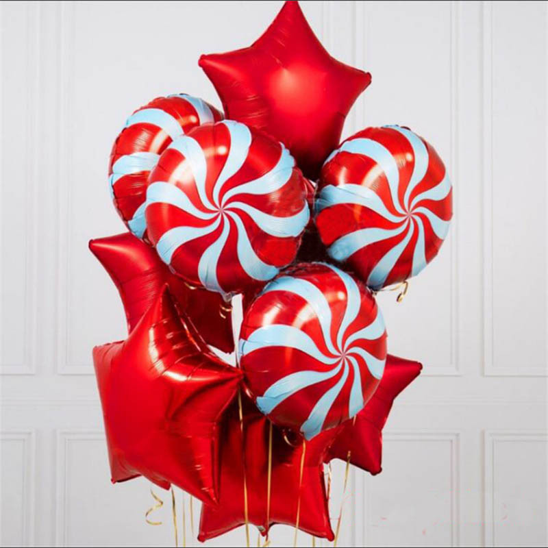 5/10pcs Christmas Cane Gift Box Candy Lollipop Foil Balloons Set ...