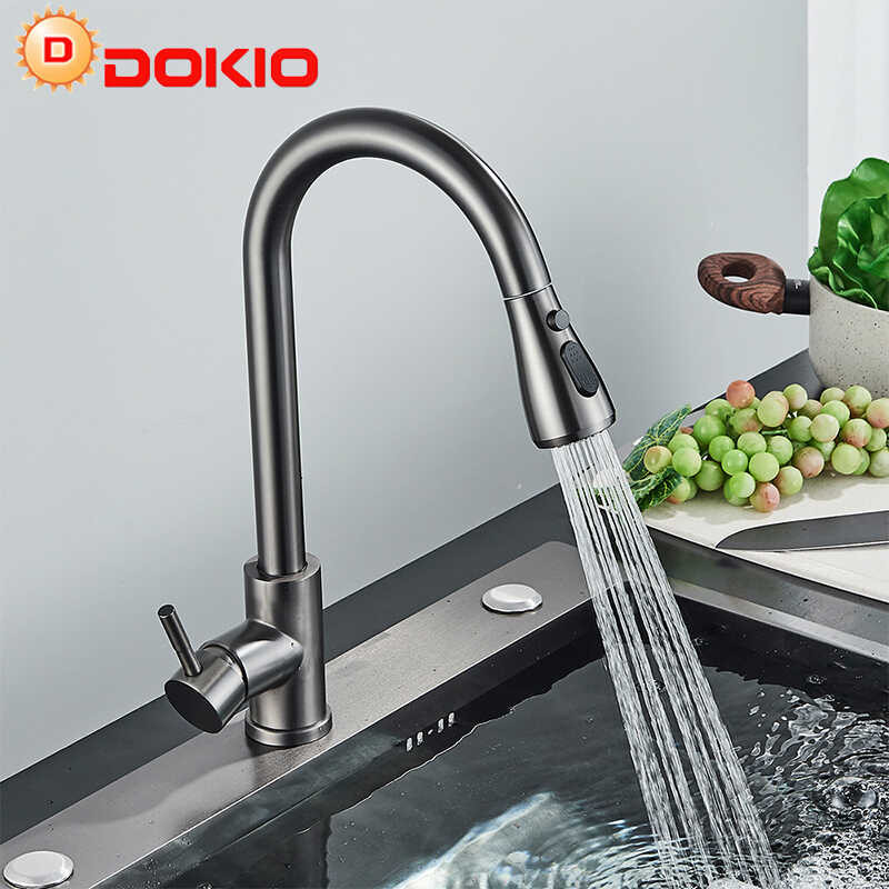 Faucet DOKIO Flexible Pull Out Nozzle Kitchen Sink Mixer Tap Stream ...