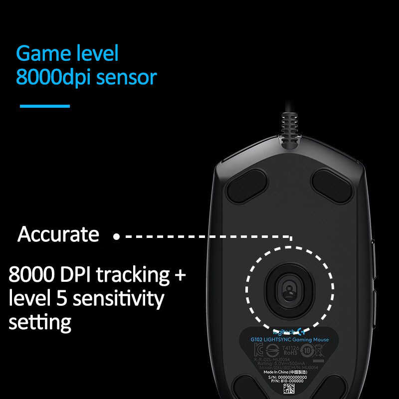 G102 ★ Logitech Light Sync Gaming Mouse With Customizable RGB Lighting ...