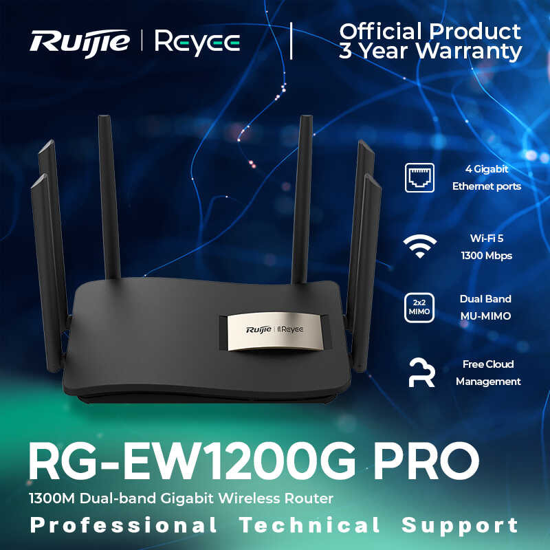 Rg-Ew1200g PRO Ruijie-Reyee 1300M Dual-Band Gigabit Wireless Router 802 ...