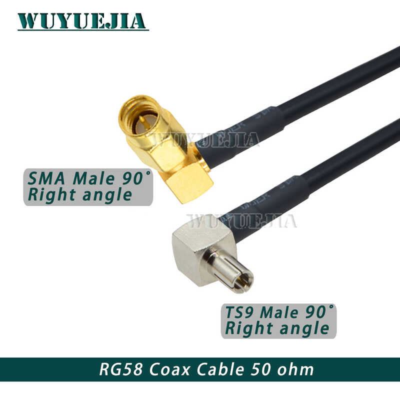 Rg58 Cable To Ts9 Male Right Angle Plug SMA Female 50Ohm RF Coaxial Pigtail WIFI 3G Modem ...