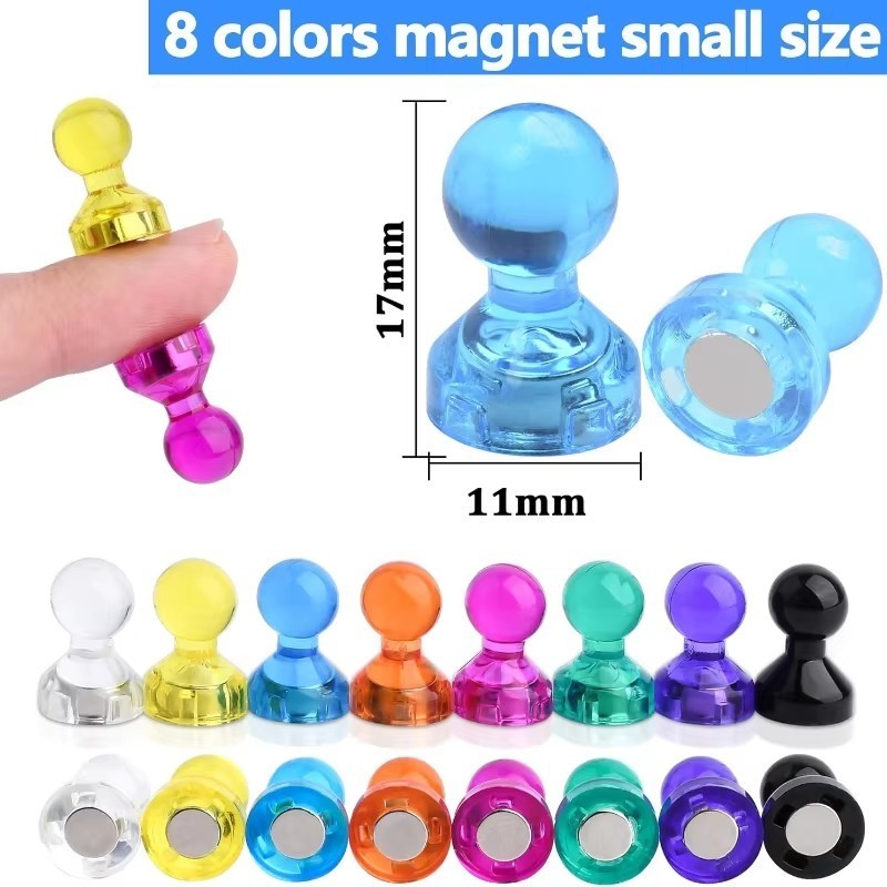 8Pcs Transparent Colorful Magnetic Pushpins - Duty Heavy Pushpin ...